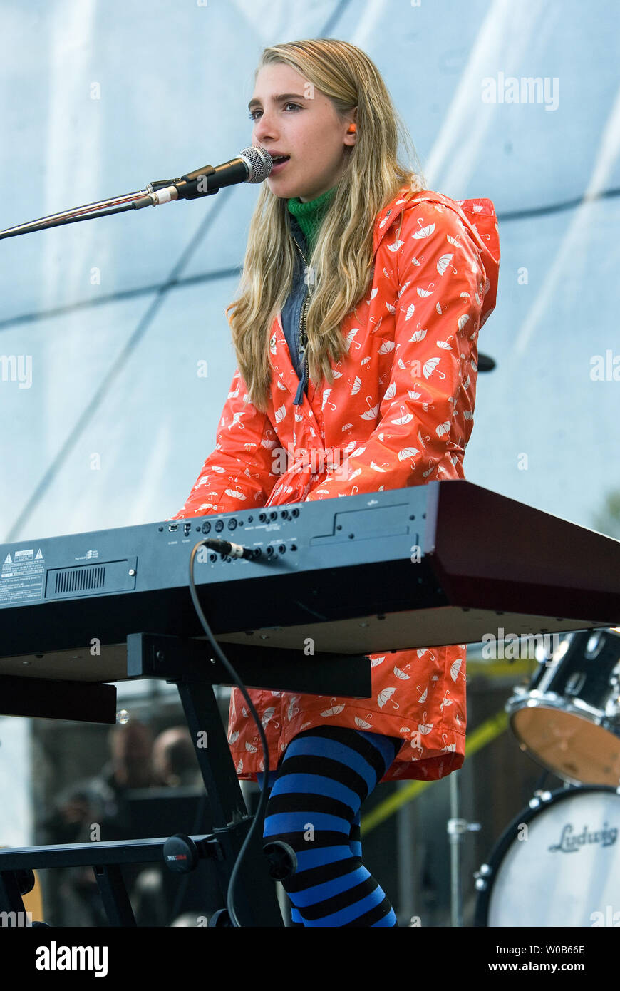 Lead singer/keyboardist Asya 15-years-old performs with her two sisters ...