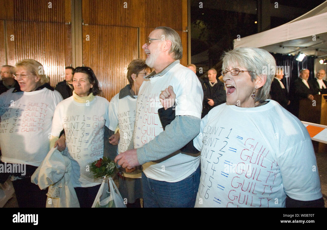 Family members of victims of the serial killer Robert Pickton wear t ...