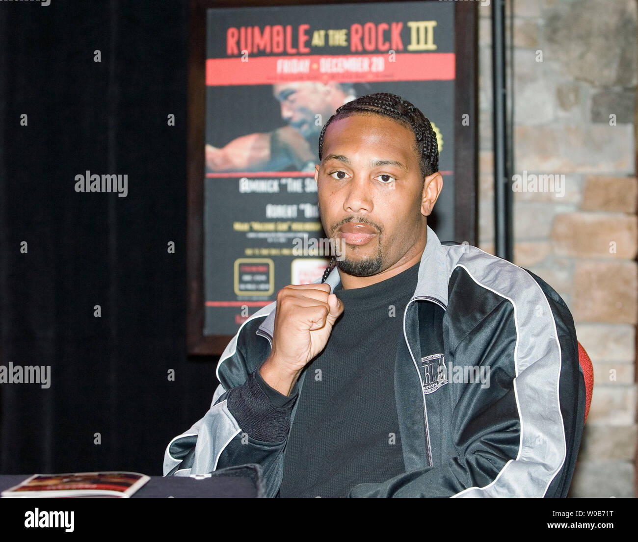 Heavyweight boxer Dominick Guinn poses for a photo during the Rumble at ...