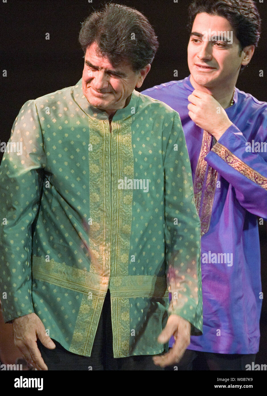 Iran's Mohammed Reza Shajarian (L) a superstar of Persian classical ...