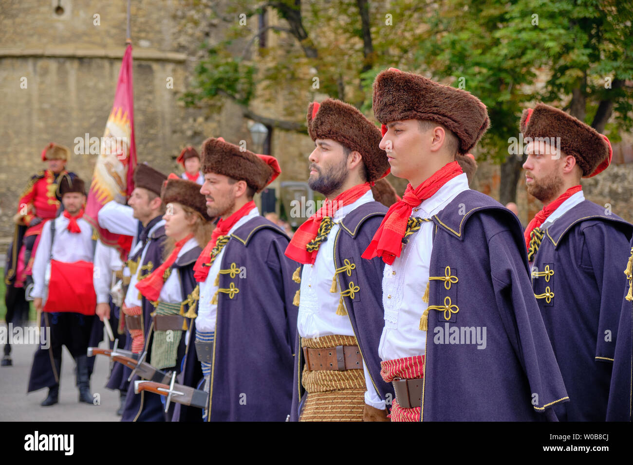 Zagreb, Croatia - Close up of Royal Cravats Regiment soldiers at ...