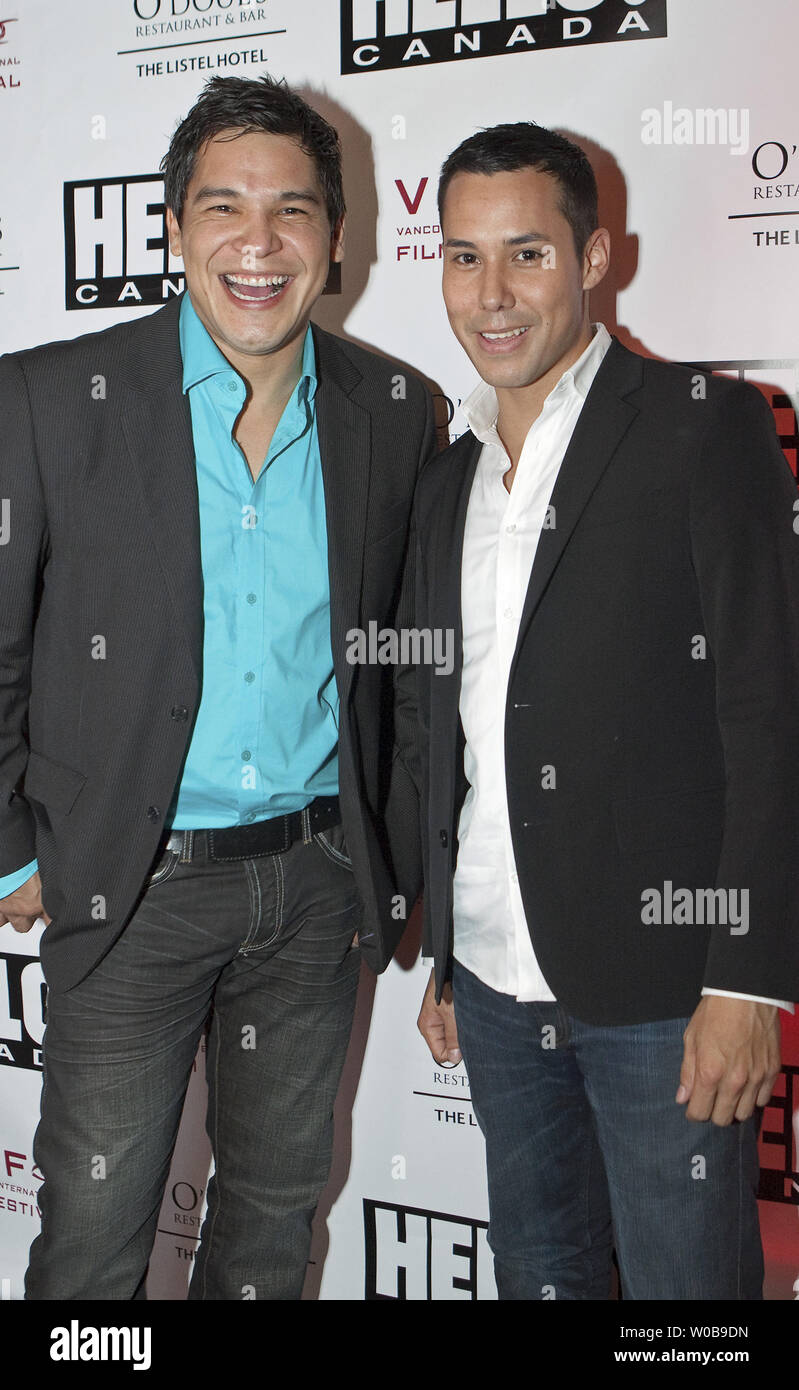 Actors Nathaniel Arcand (L.) and Justin Rain arrive at the Anniversary ...