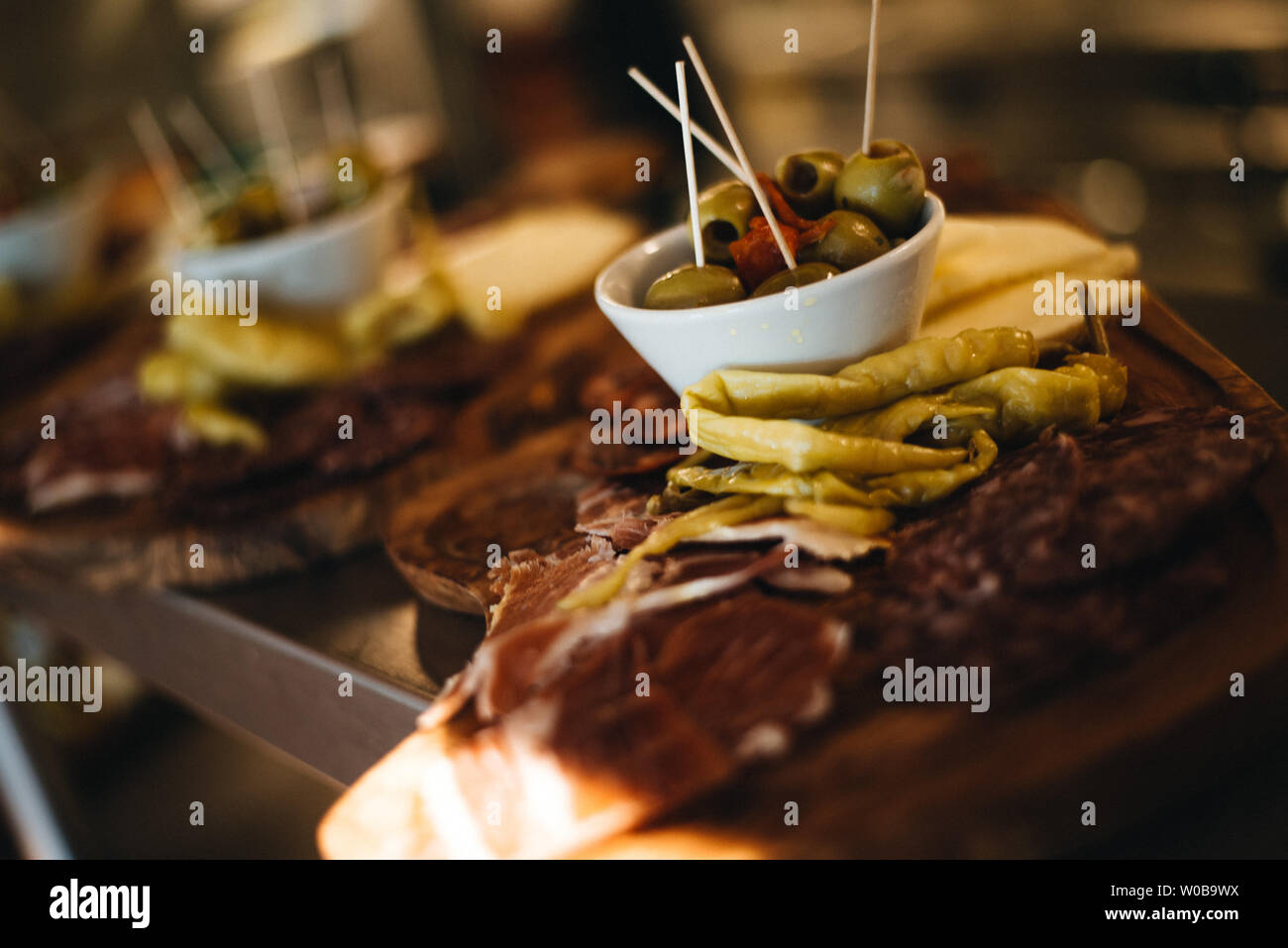 Tapas ready on a serving counter Stock Photo - Alamy