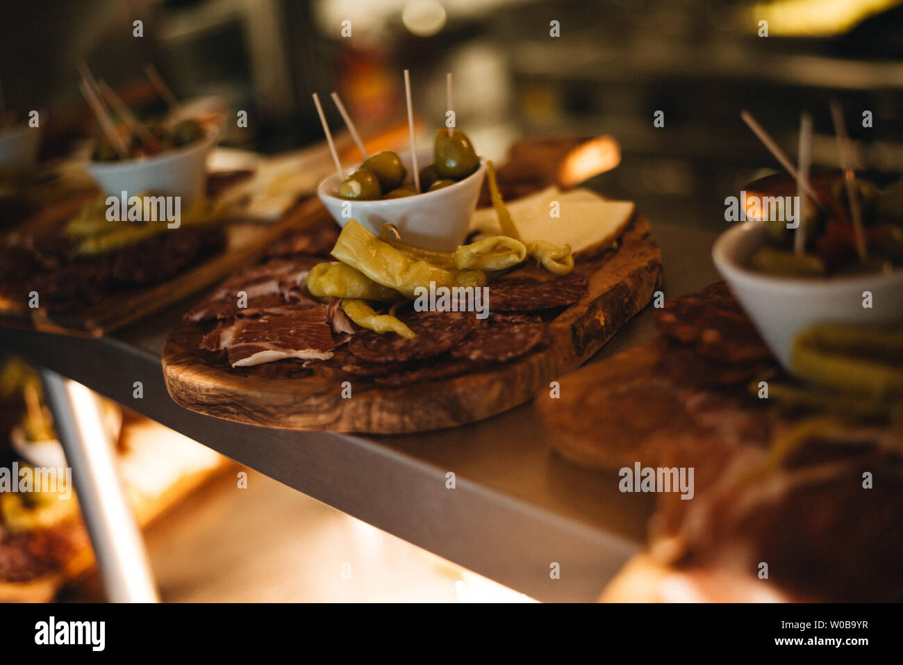 Tapas ready on a serving counter Stock Photo - Alamy