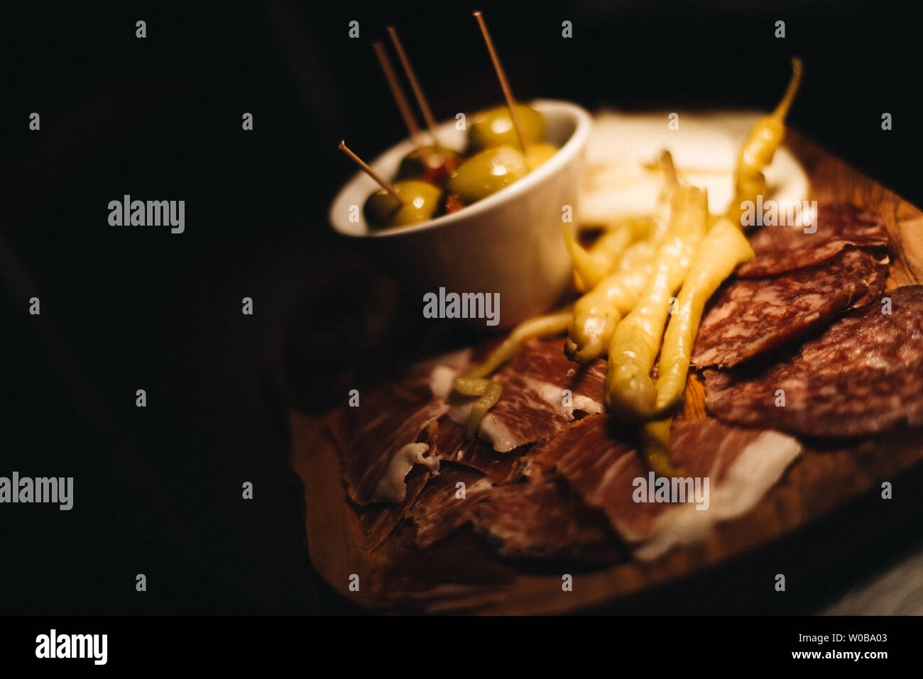 Tapas ready on a serving counter Stock Photo - Alamy