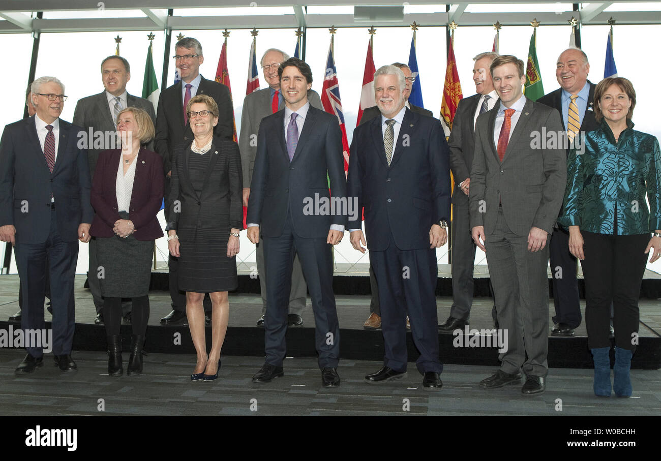Canadian Prime Minister Justin Trudeau and Canada's Premiers pose for a ...