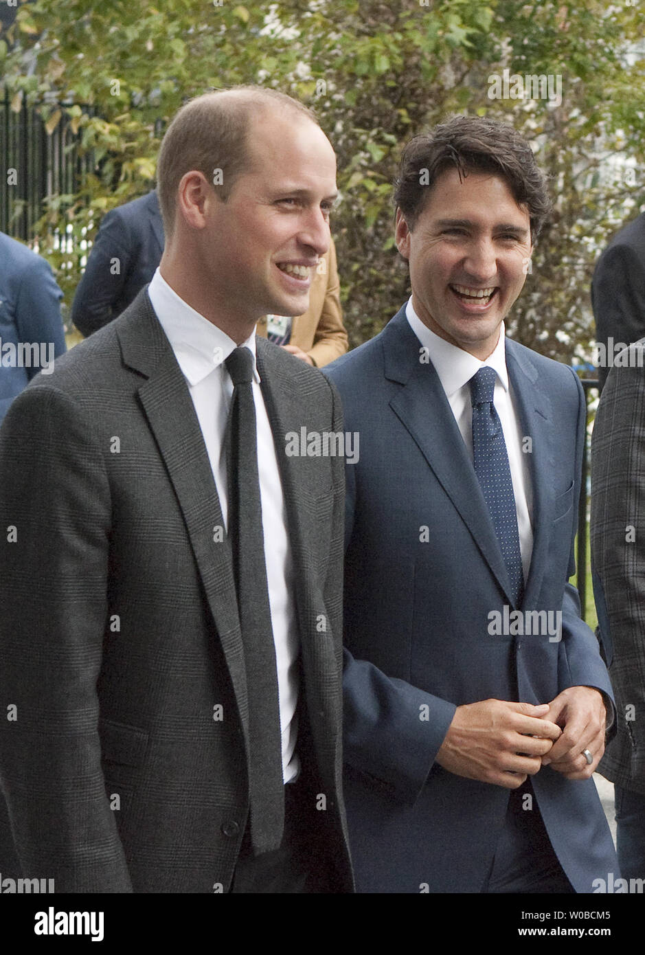 Prince William the Duke of Cambridge walks with Canada's Prime Minister ...