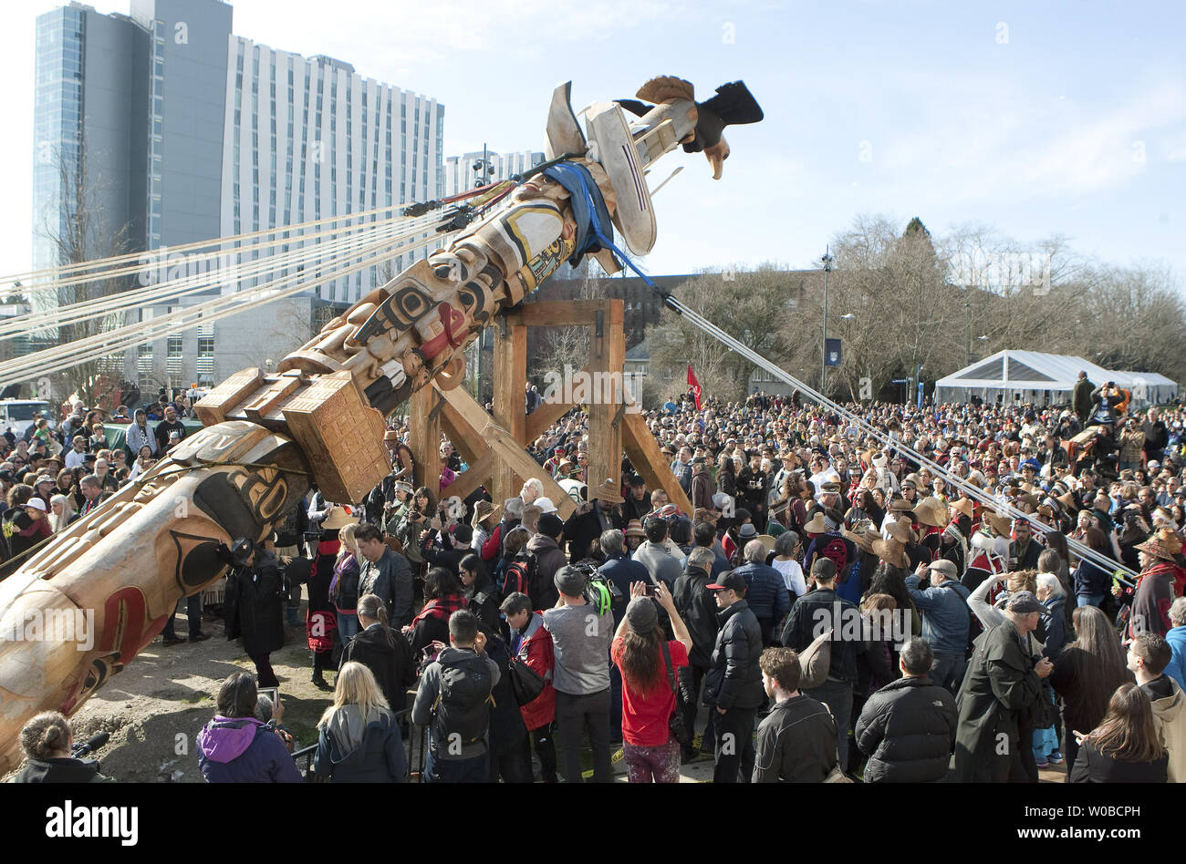 First nations ceremonies are performed before the 17-meter tall ...