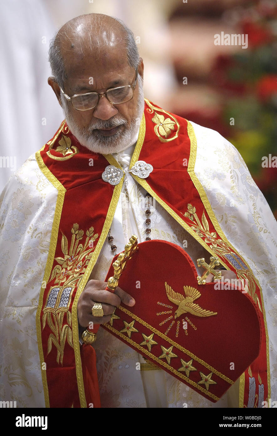 Indian Cardinal George Alencherry, attends the mass in Solemnity of the ...