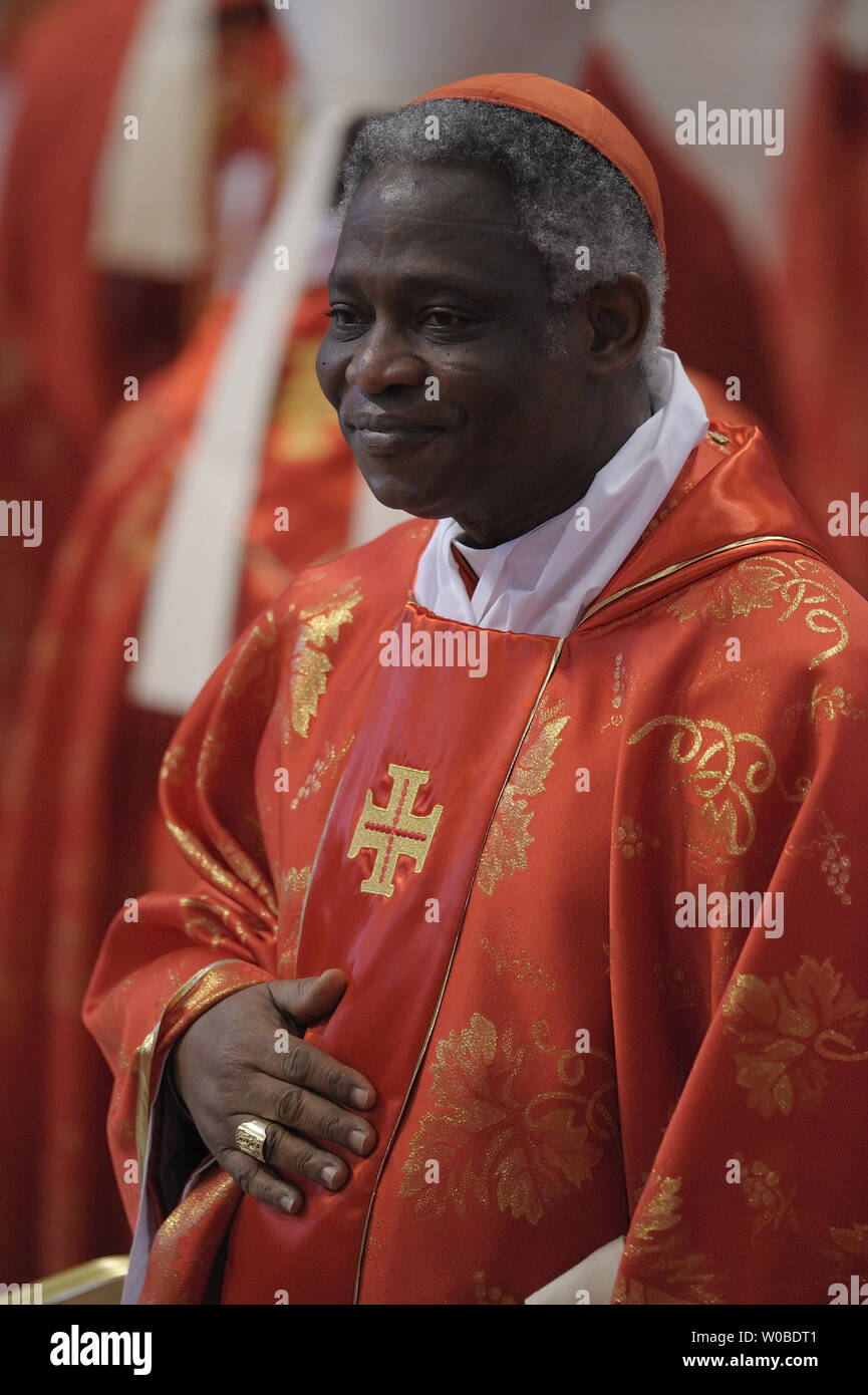 Ghanaian Cardinal Peter Kodwo Appiah Turkson participates in a Mass for ...