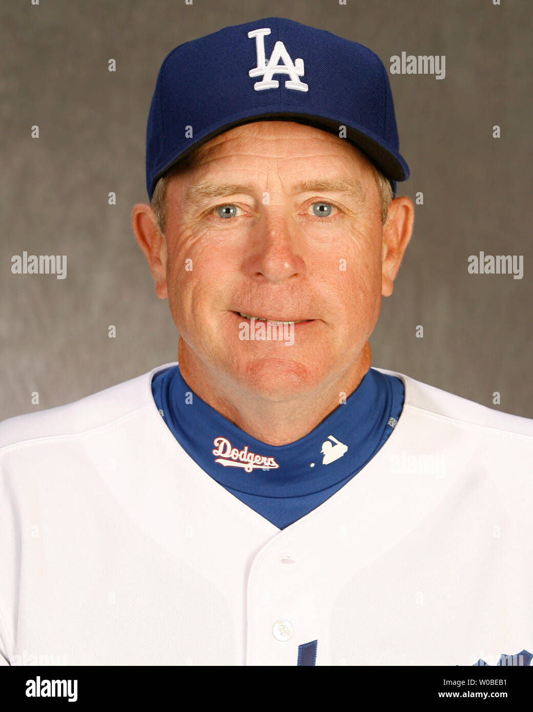 Los Angeles Dodgers third base coach Rich Donnelly poses for the camera ...