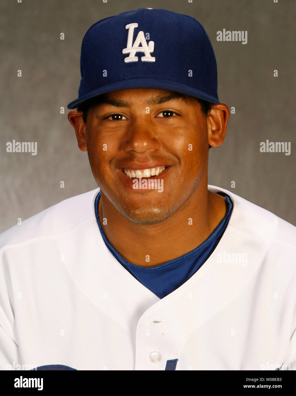 Los Angeles Dodgers outfielder Delwyn Young poses for the camera on ...