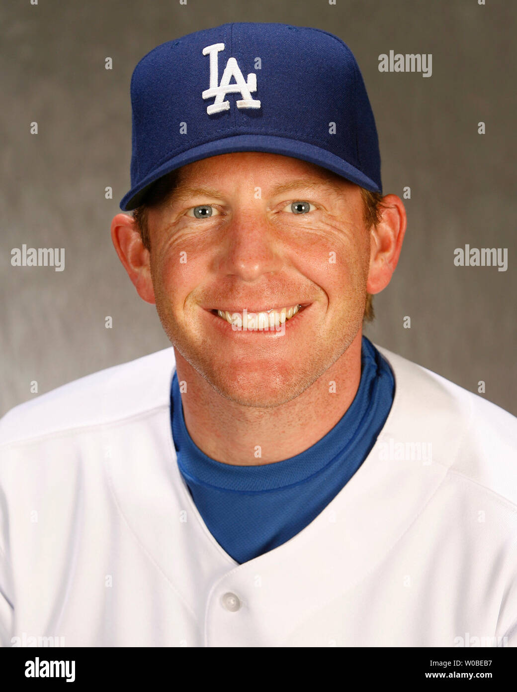 Los Angeles Dodgers pitcher Randy Wolf poses for the camera on Major ...