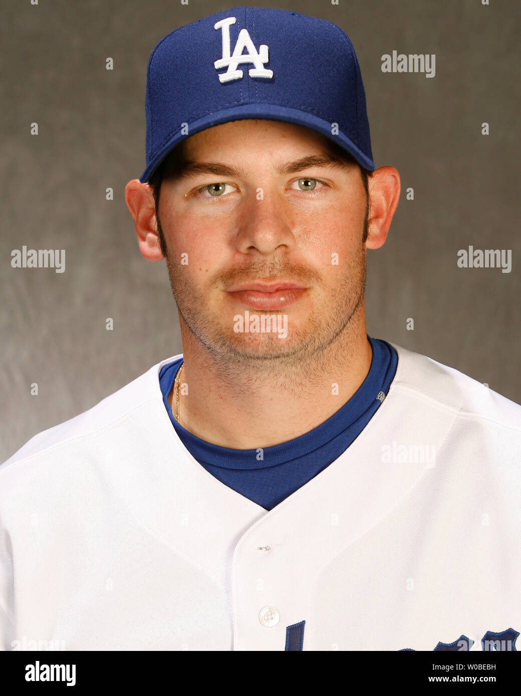 Los Angeles Dodgers pitcher Eric Hull poses for the camera on Major ...