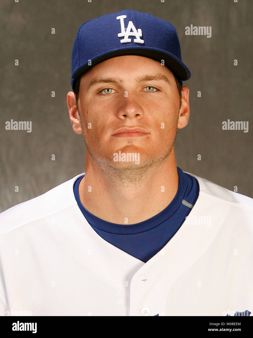 Los Angeles Dodgers pitcher Michael Megrew poses for the camera on ...
