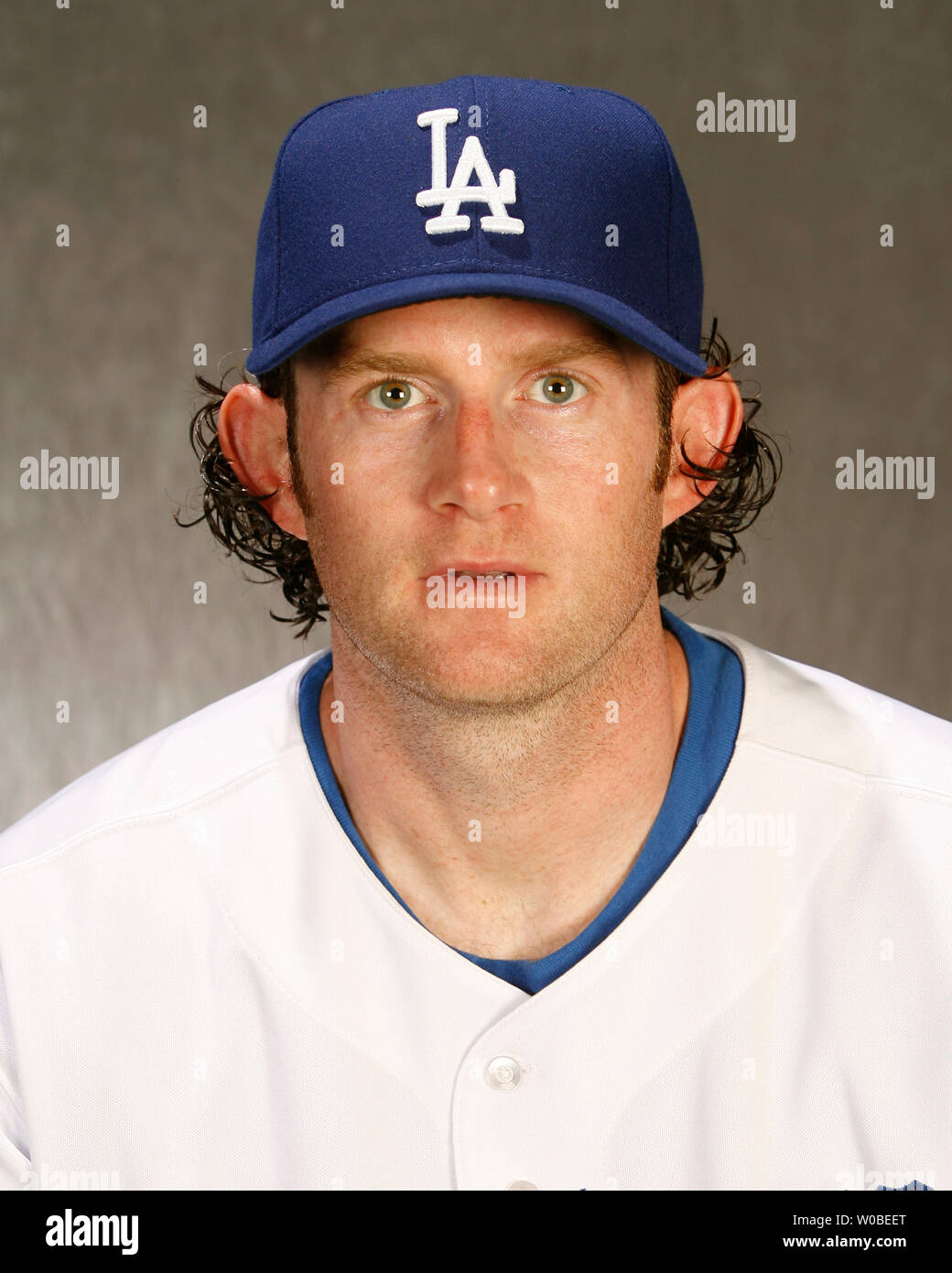Los Angeles Dodgers pitcher Tim Hamulack poses for the camera on Major ...