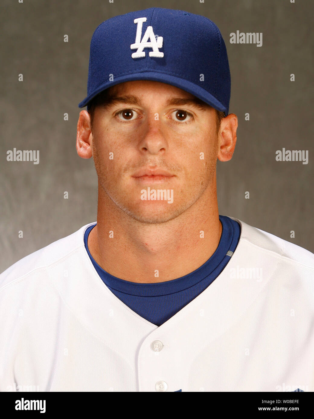 Los Angeles Dodgers pitcher Chad Billingsley poses for the camera on ...