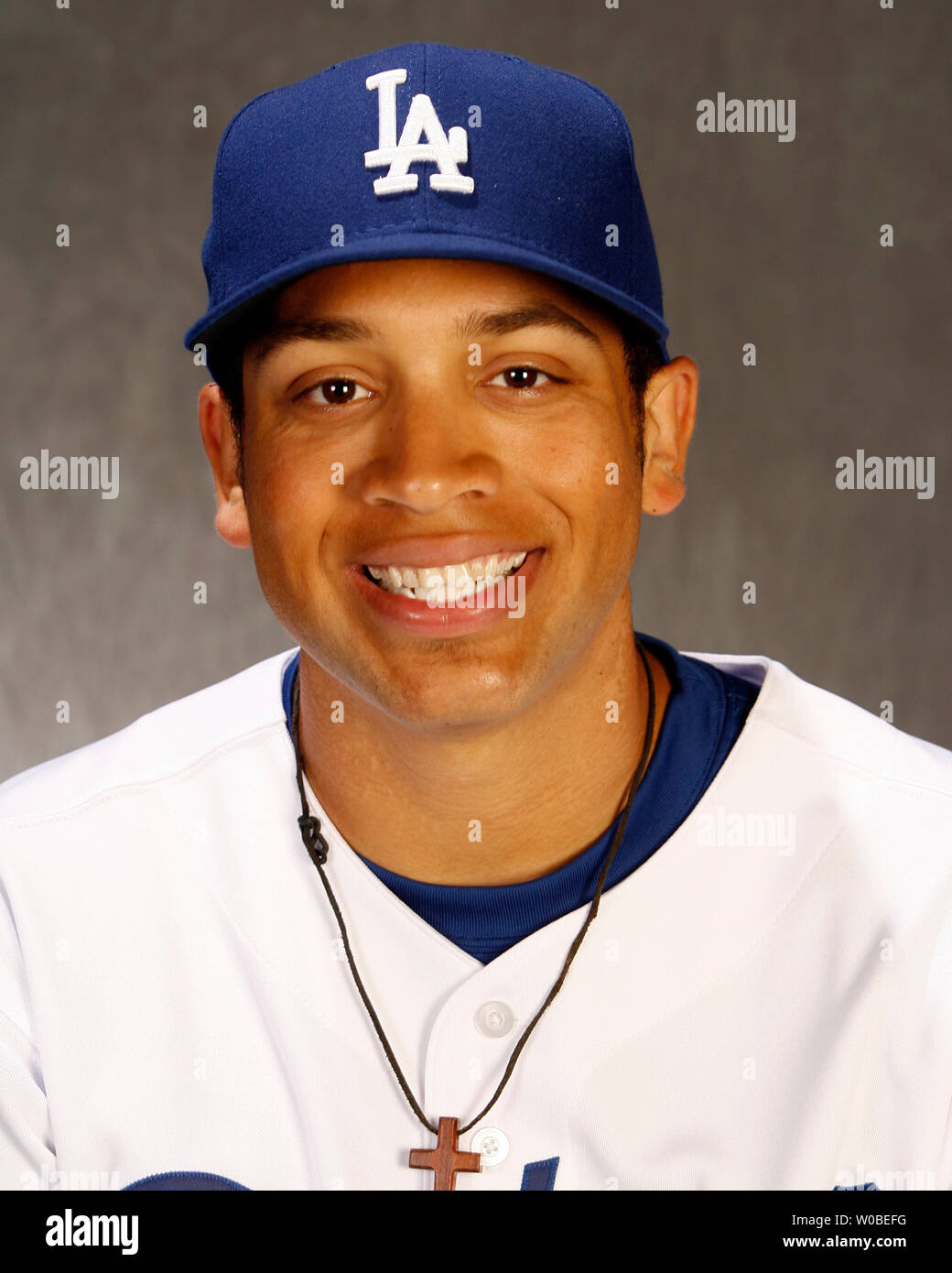 Los Angeles Dodgers infielder James Loney poses for the camera on Major ...