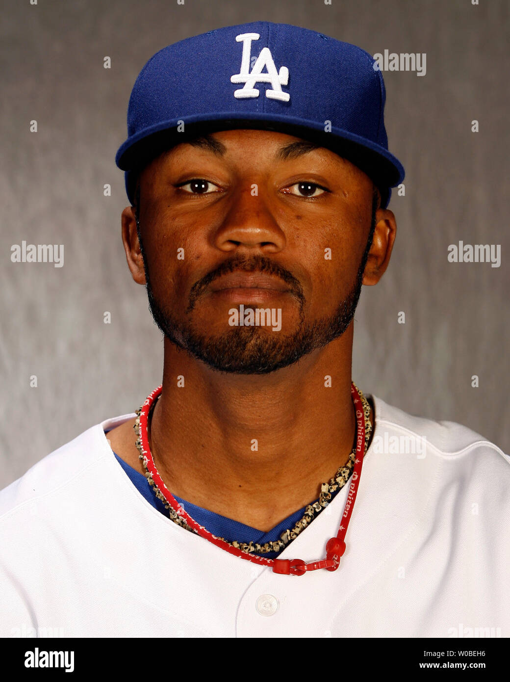 Los Angeles Dodgers infielder Damian Jackson poses for the camera on ...