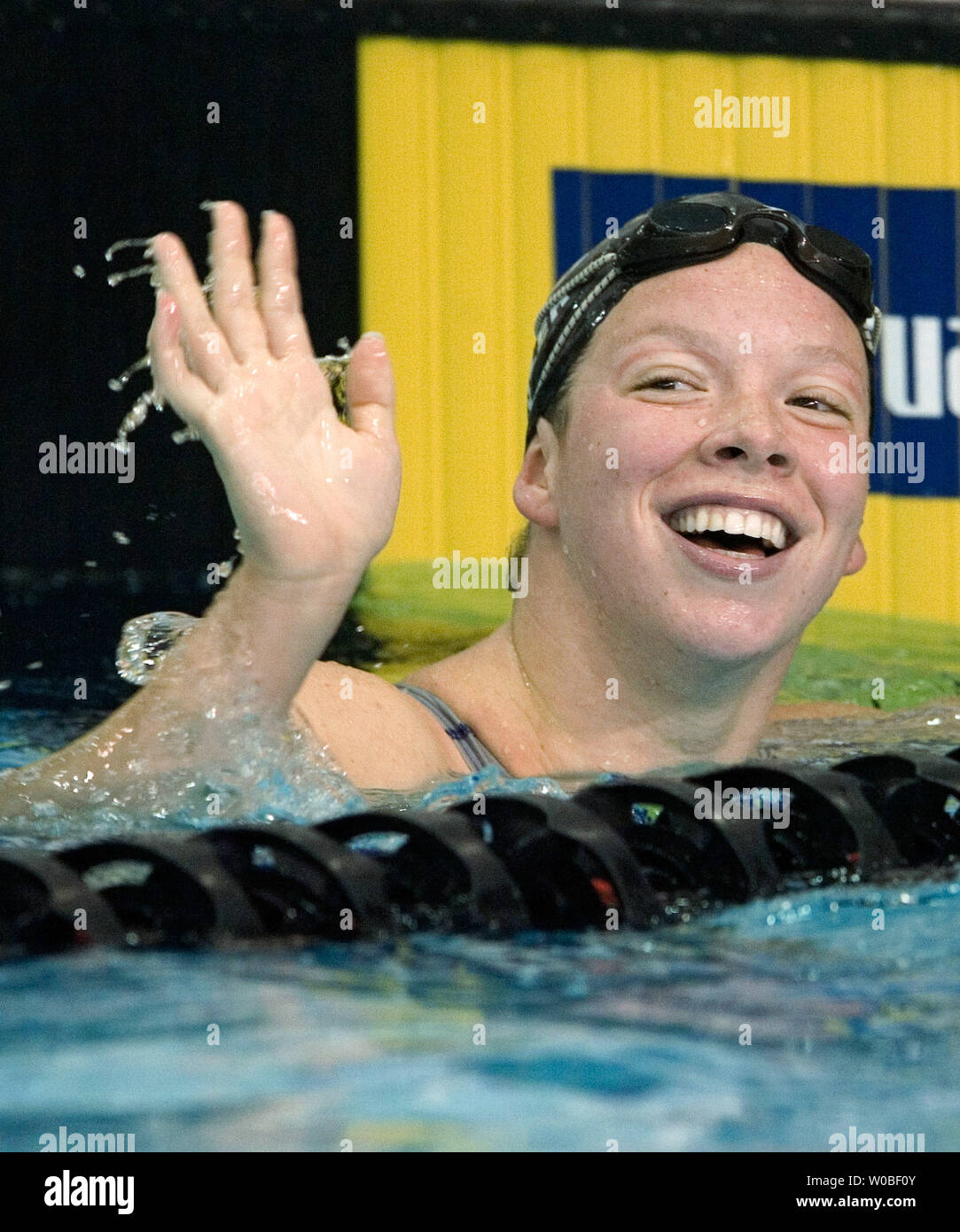 Kate Ziegler, USA, celebrates winning gold in the women's 800m ...