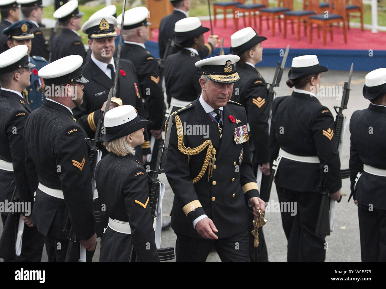 Britain's Prince Charles wearing for the first time a Canadian Naval ...