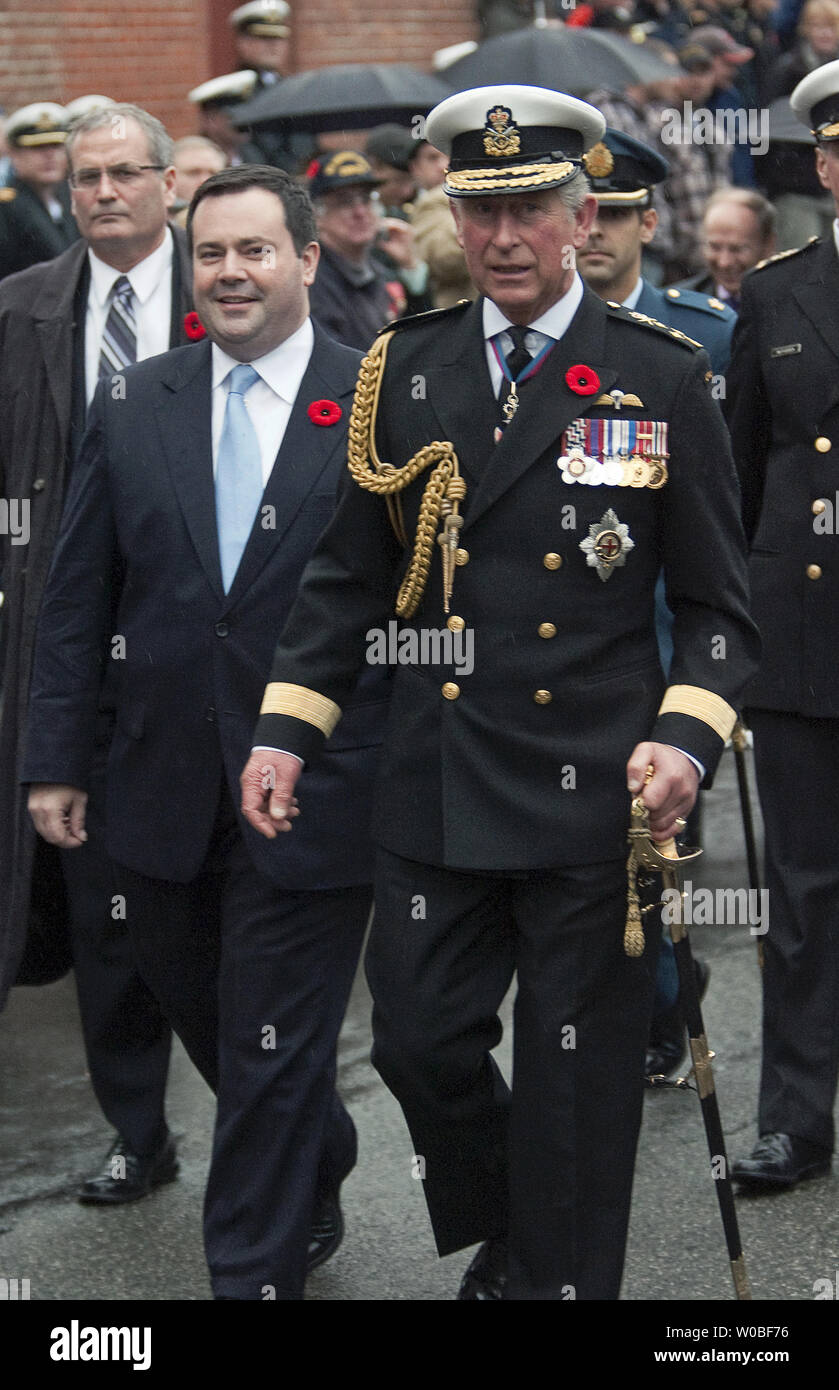 Britain's Prince Charles wearing for the first time a Canadian Naval ...