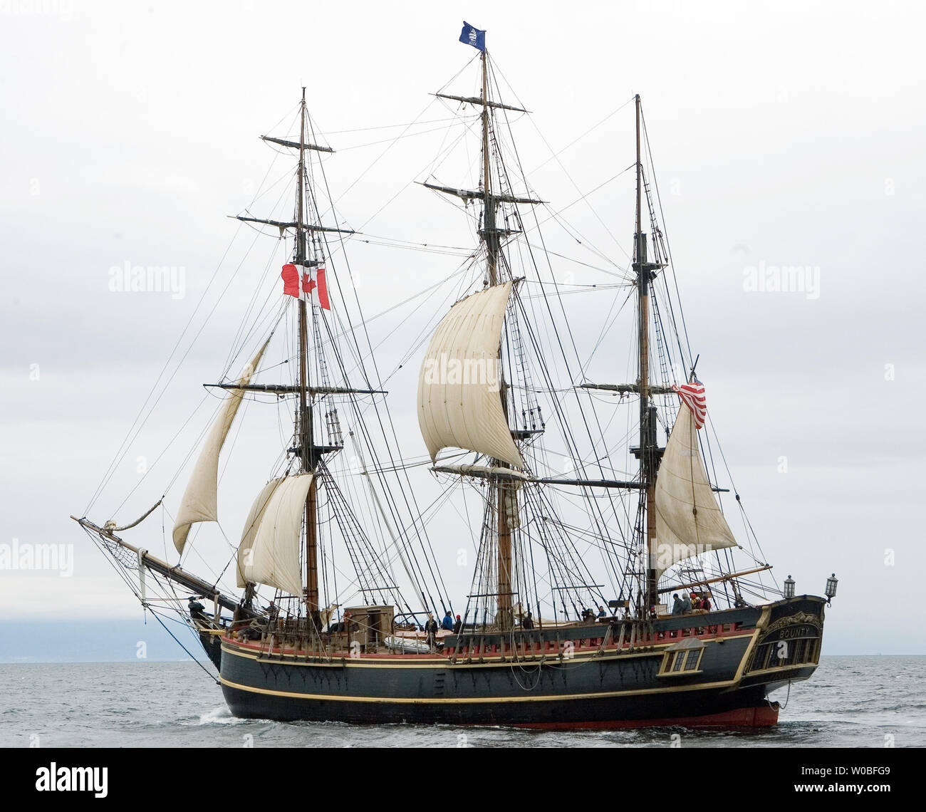The180-foot full-rigged ship The Bounty built during 1960 for MGM's ...