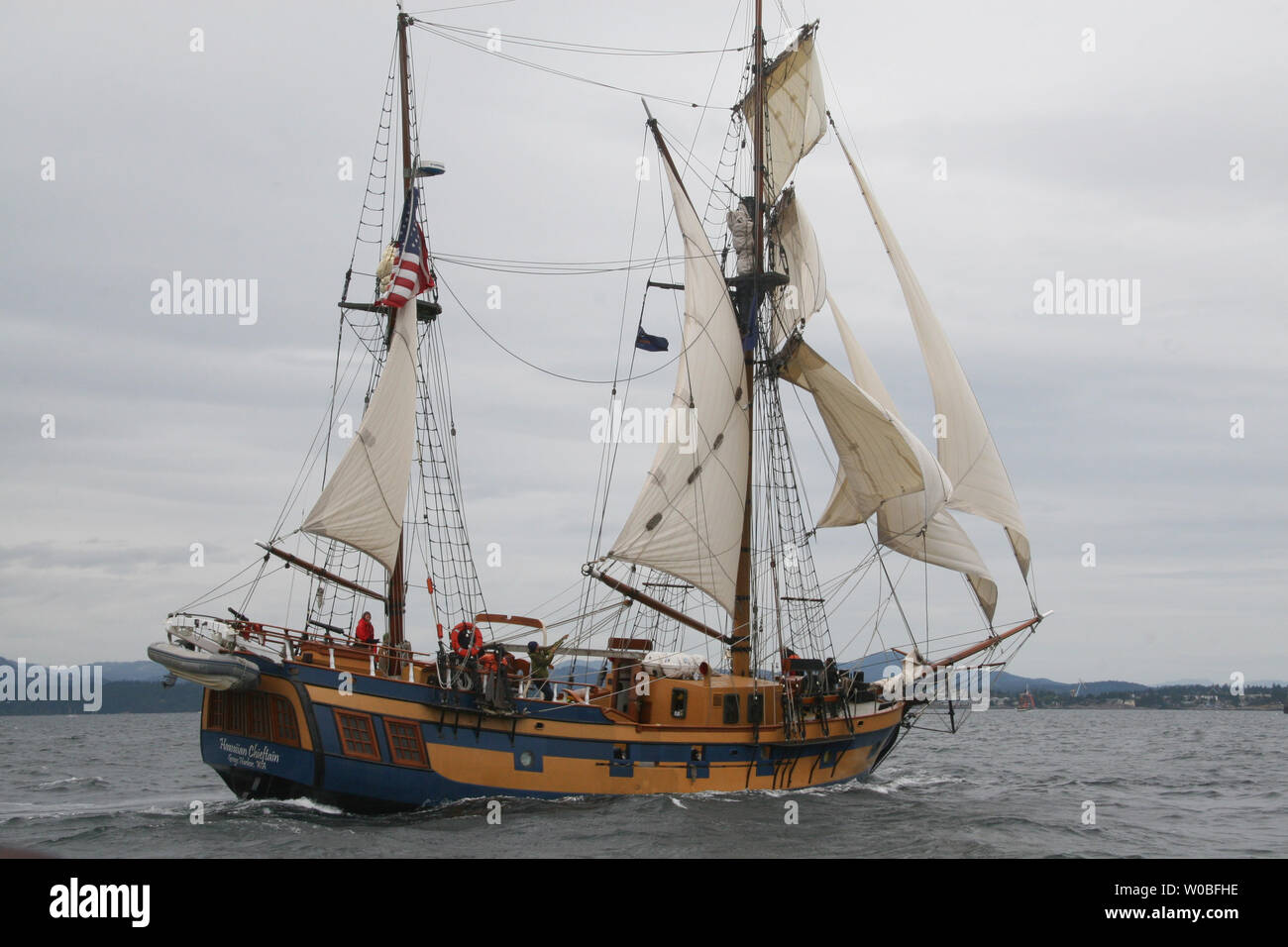The 105-foot square topsail ketch Hawaiian Chieftain based out of ...