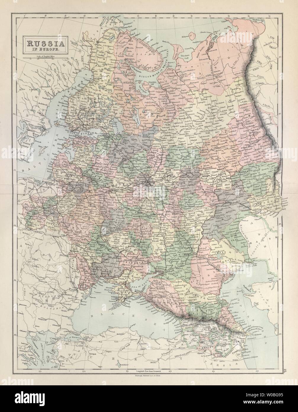 European Russia. Finland Baltics Poland Elisabethpol. BARTHOLOMEW 1882 ...