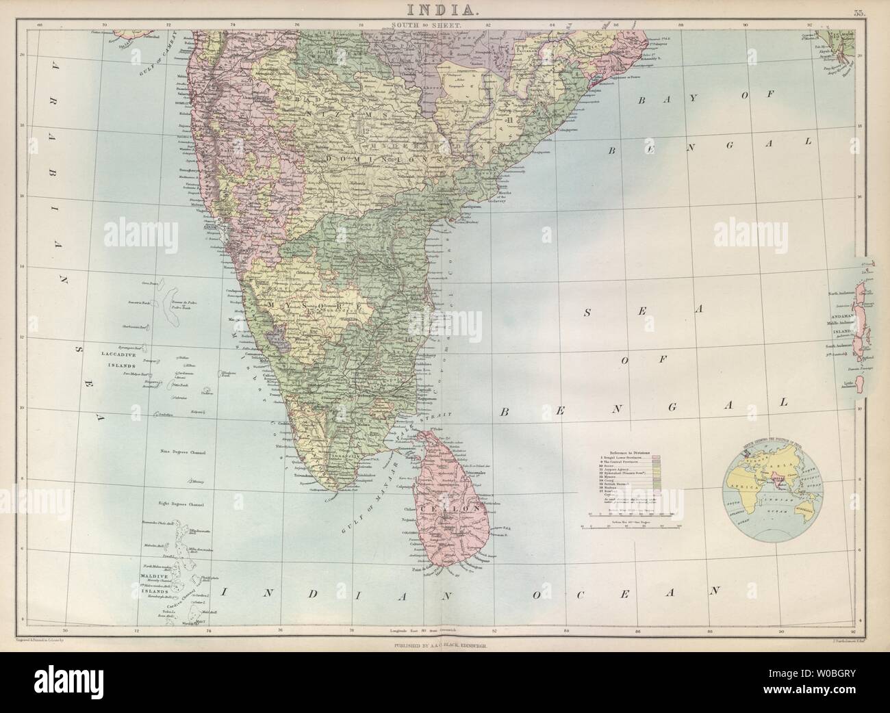 South India. Sri Lanka Ceylon. Mysore. Nizam's Dominions. BARTHOLOMEW ...