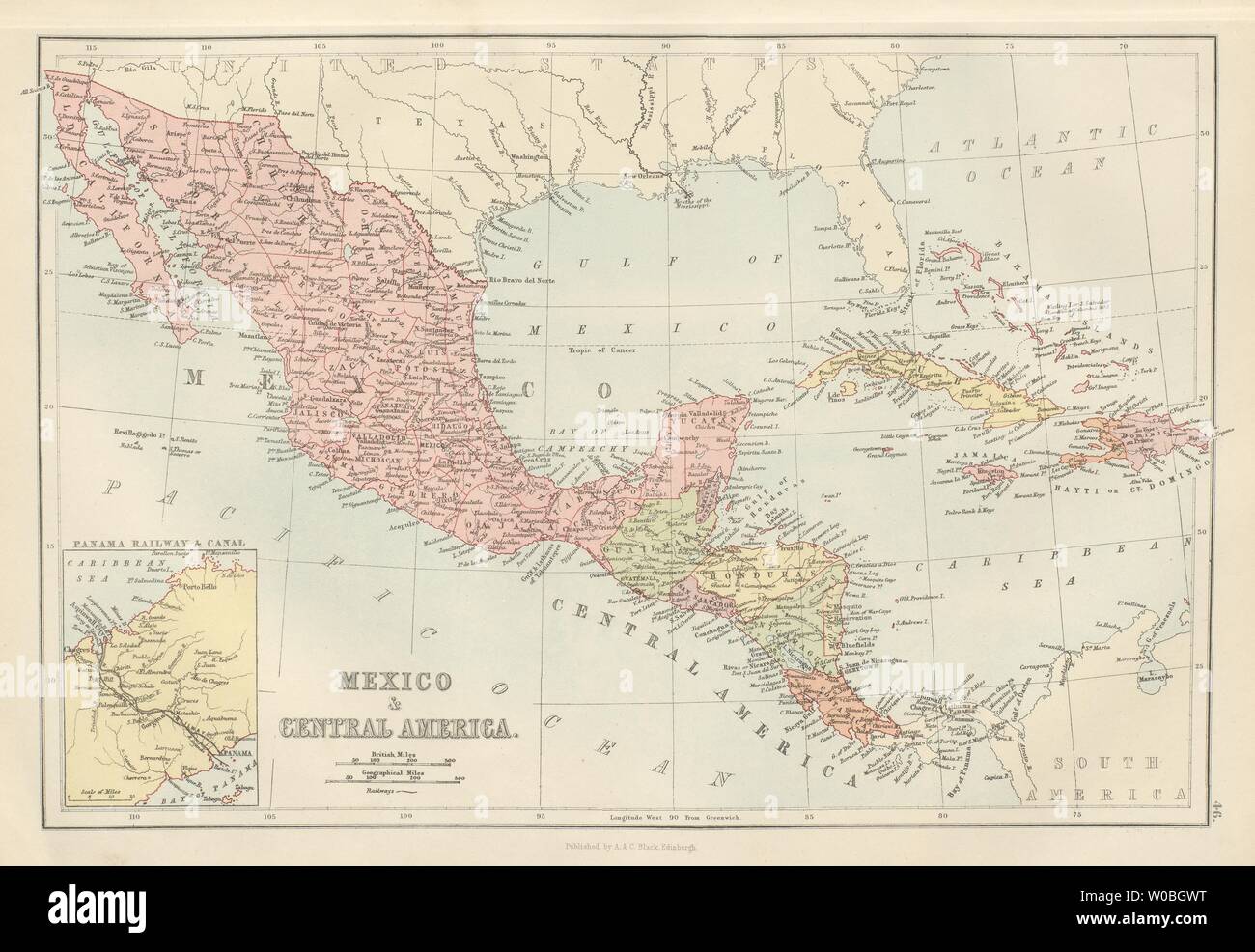 Mexico & Central America. Panama Canal 32 yrs pre-opening. BARTHOLOMEW ...