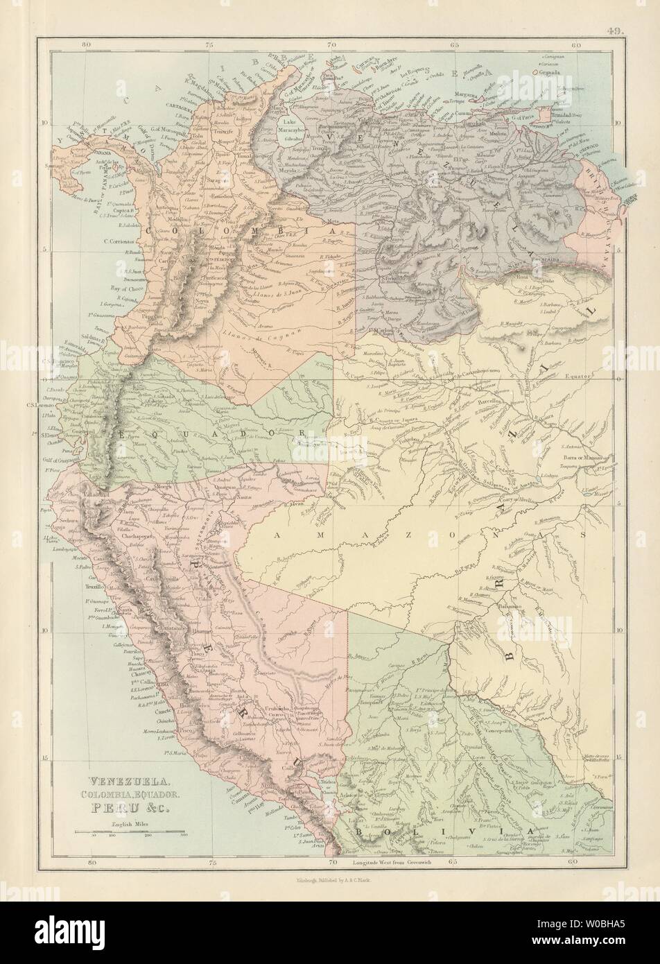 Venezuela, Colombia, Equador & Peru. Andean States Ecuador. BARTHOLOMEW ...