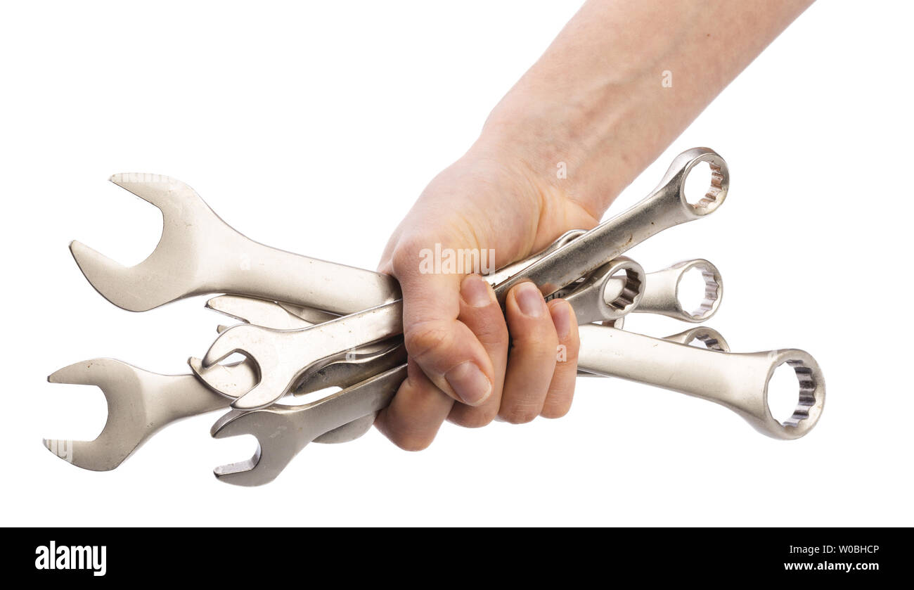 Wrench isolated on white Stock Photo - Alamy