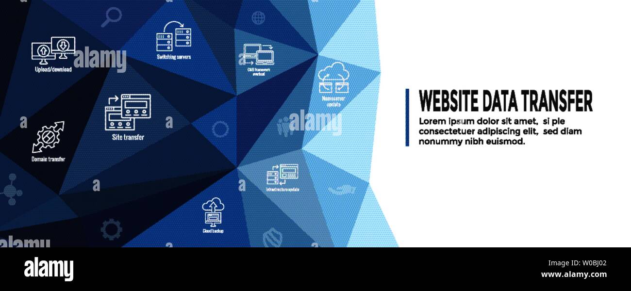 Website Data Transfer Icon Set - Web Header Banner Stock Vector Image ...