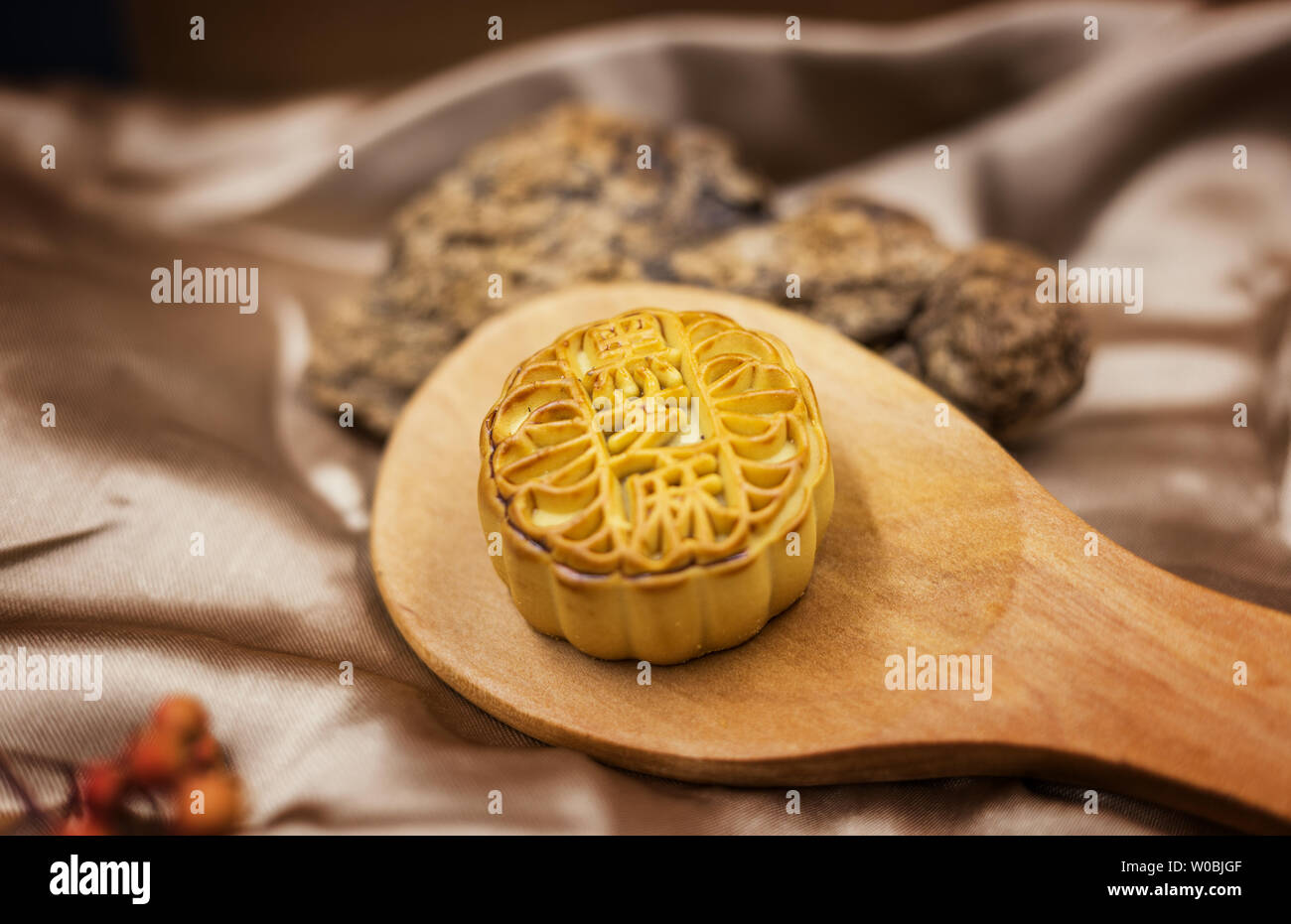 Chinese traditional cuisine Mid-Autumn Festival moon cake tea set Stock ...