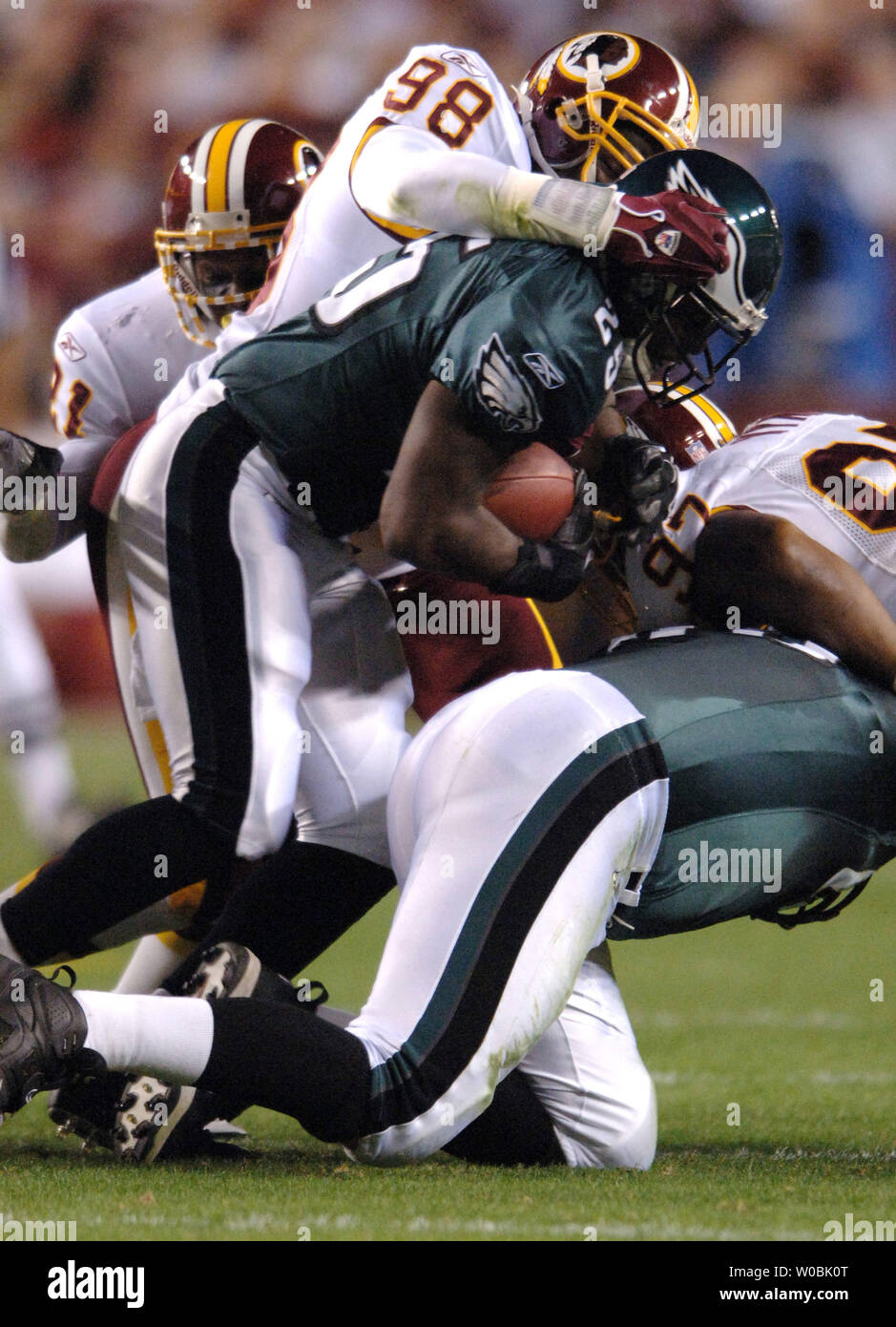 The Philadelphia Eagles Lamar Gordon is taken down by the Redskins ...