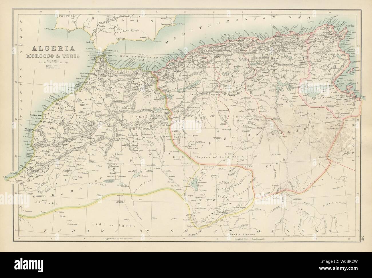 Algeria Morocco & Tunis. North Africa. Tunisia. Maghreb. BARTHOLOMEW ...