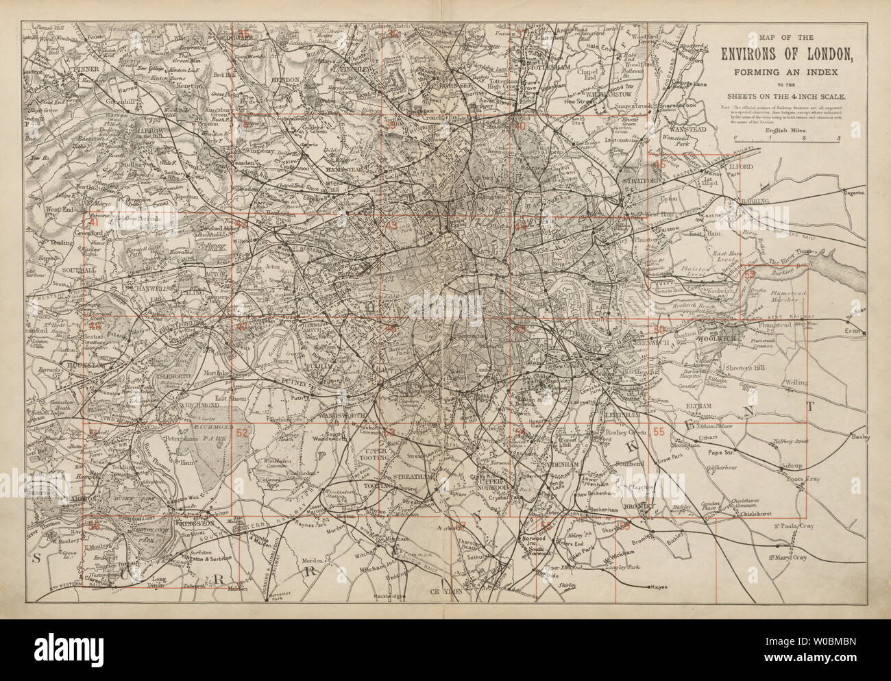 Bacon c1887 map london hi-res stock photography and images - Alamy