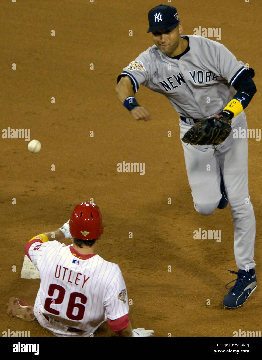 American League All Star Derek Jeter of the New York Yankees completes ...