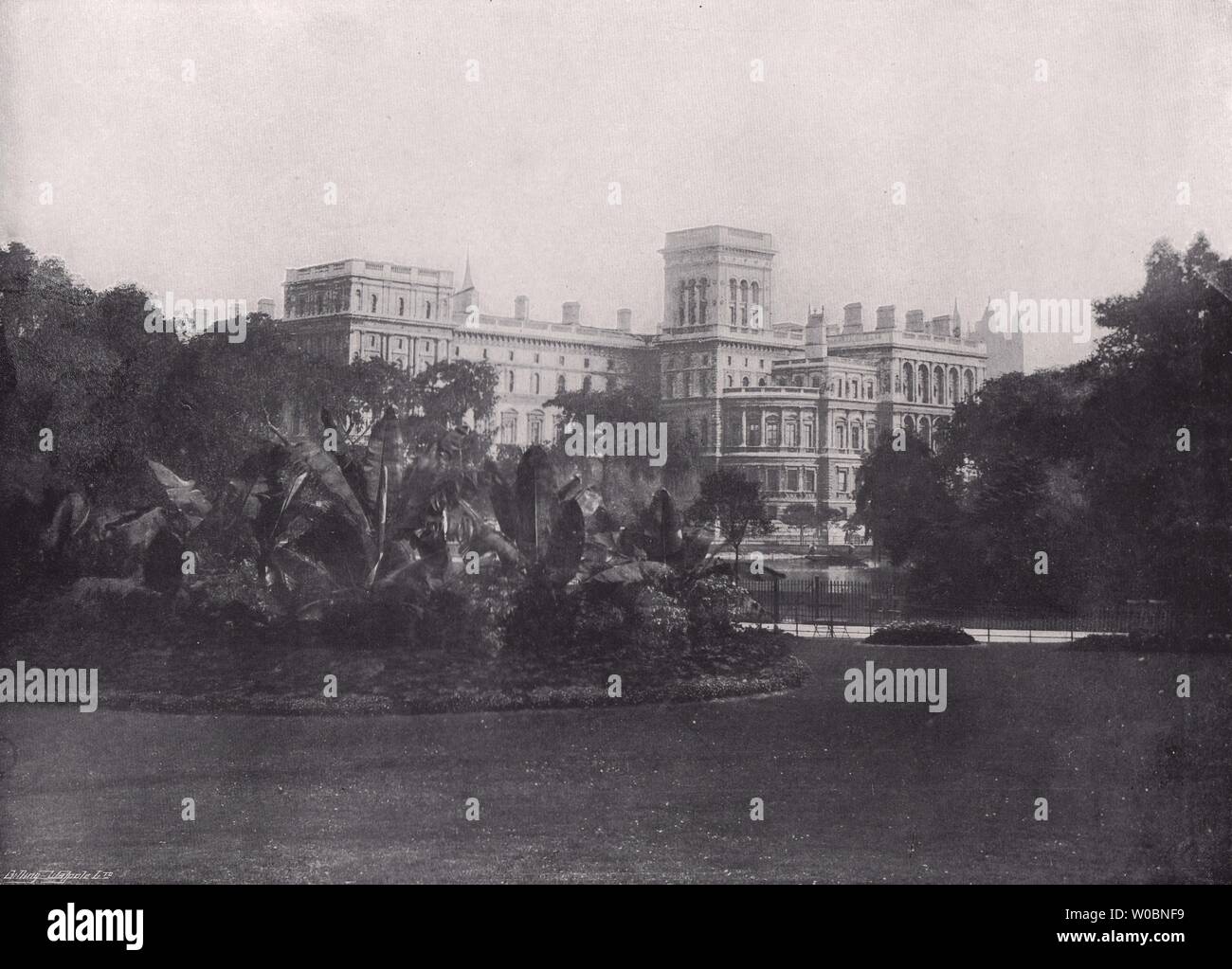 Foreign Office - From St. James's Park. London 1896 old antique print ...