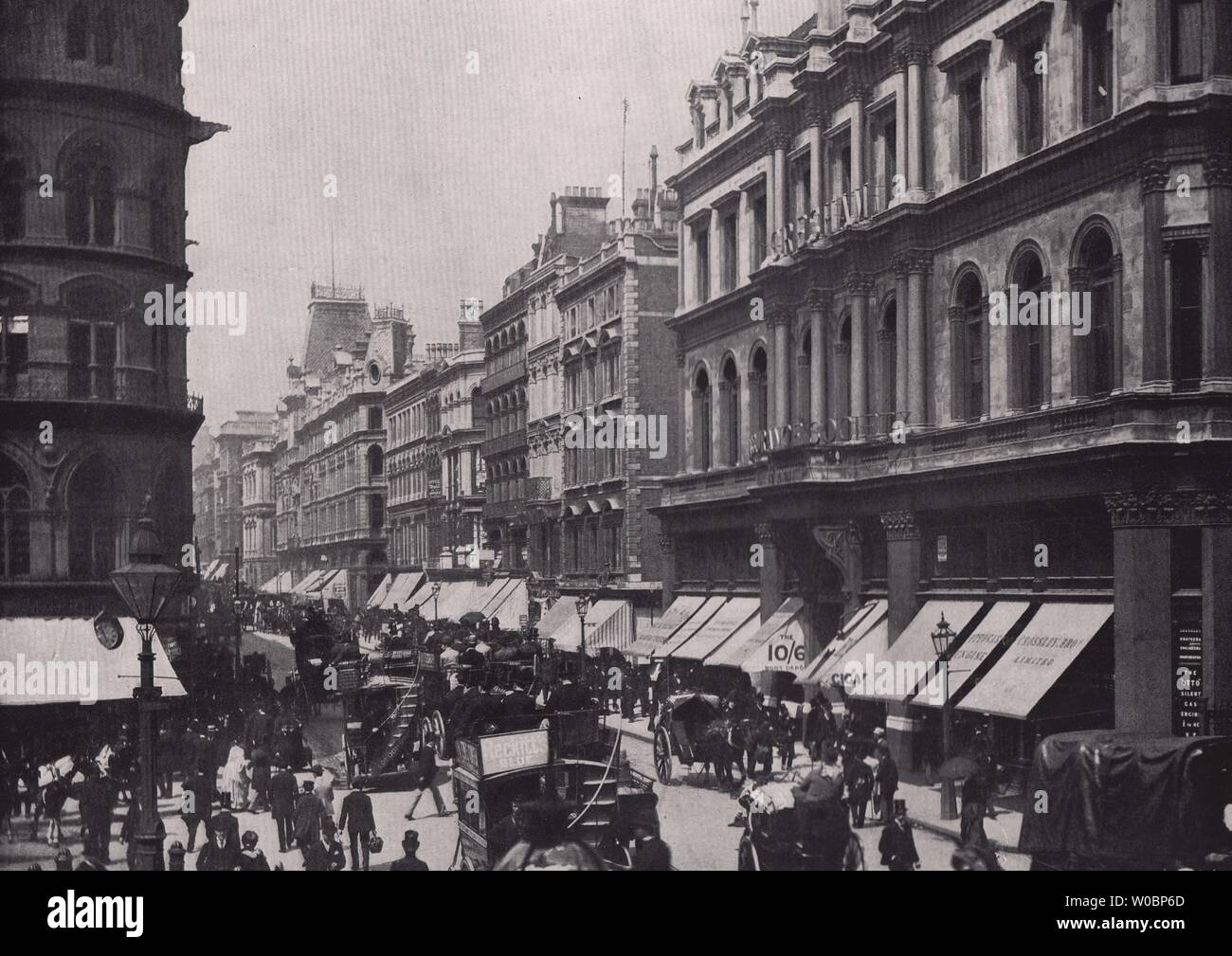 The Poultry - From The Mansion house. London 1896 old antique print ...