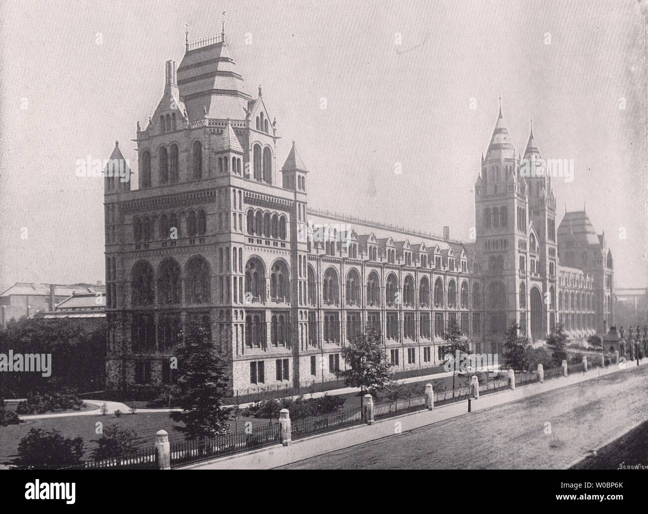 Natural History Museum - Cromwell Road front. London 1896 old antique ...