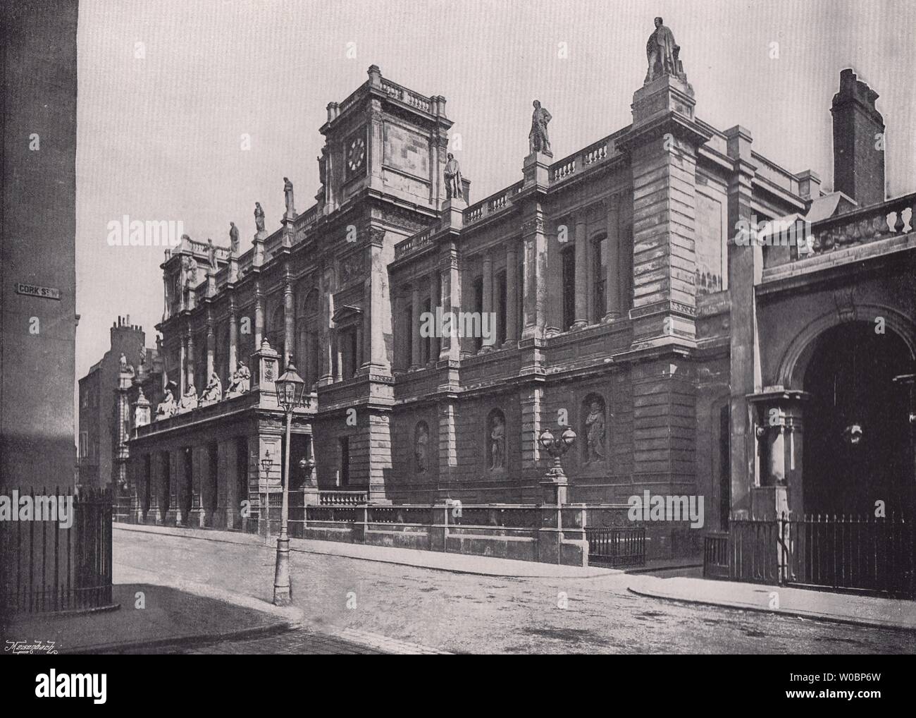 London University - From the Corner of Cork street. London 1896 old ...