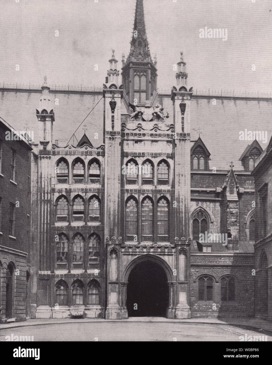 The Guildhall - From King Street. London 1896 old antique print picture ...