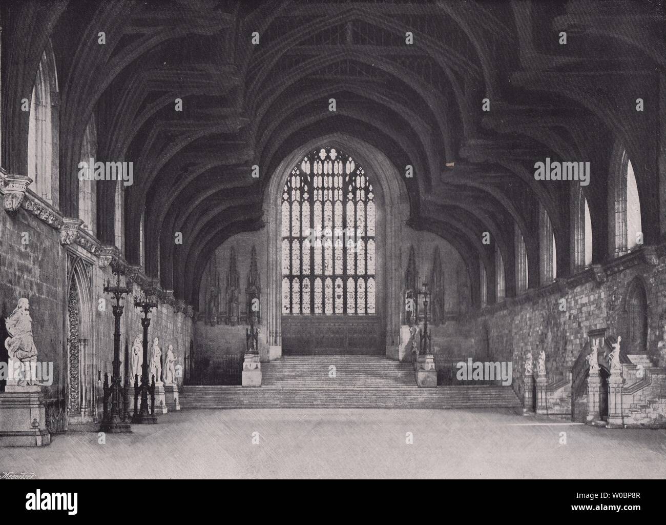 Westminster Hall - towards St. Stephen's porch. Crypt entrance. London ...