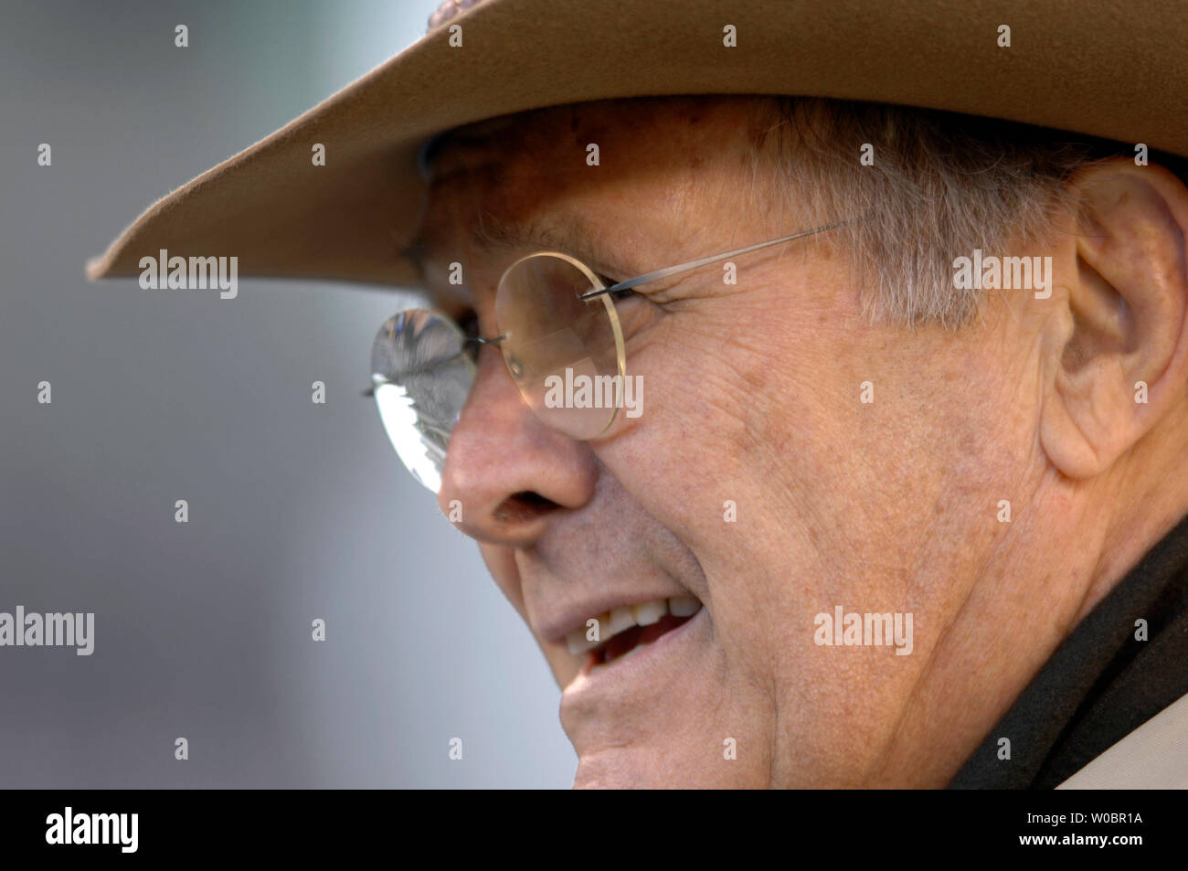 Secretary of Defense Donald Rumsfeld attends the game between Army and ...
