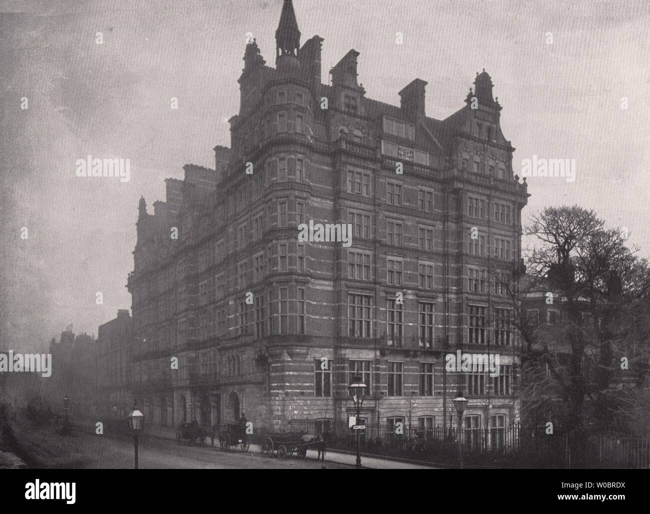 Piccadilly - Walsingham house. London 1896 old antique vintage print ...