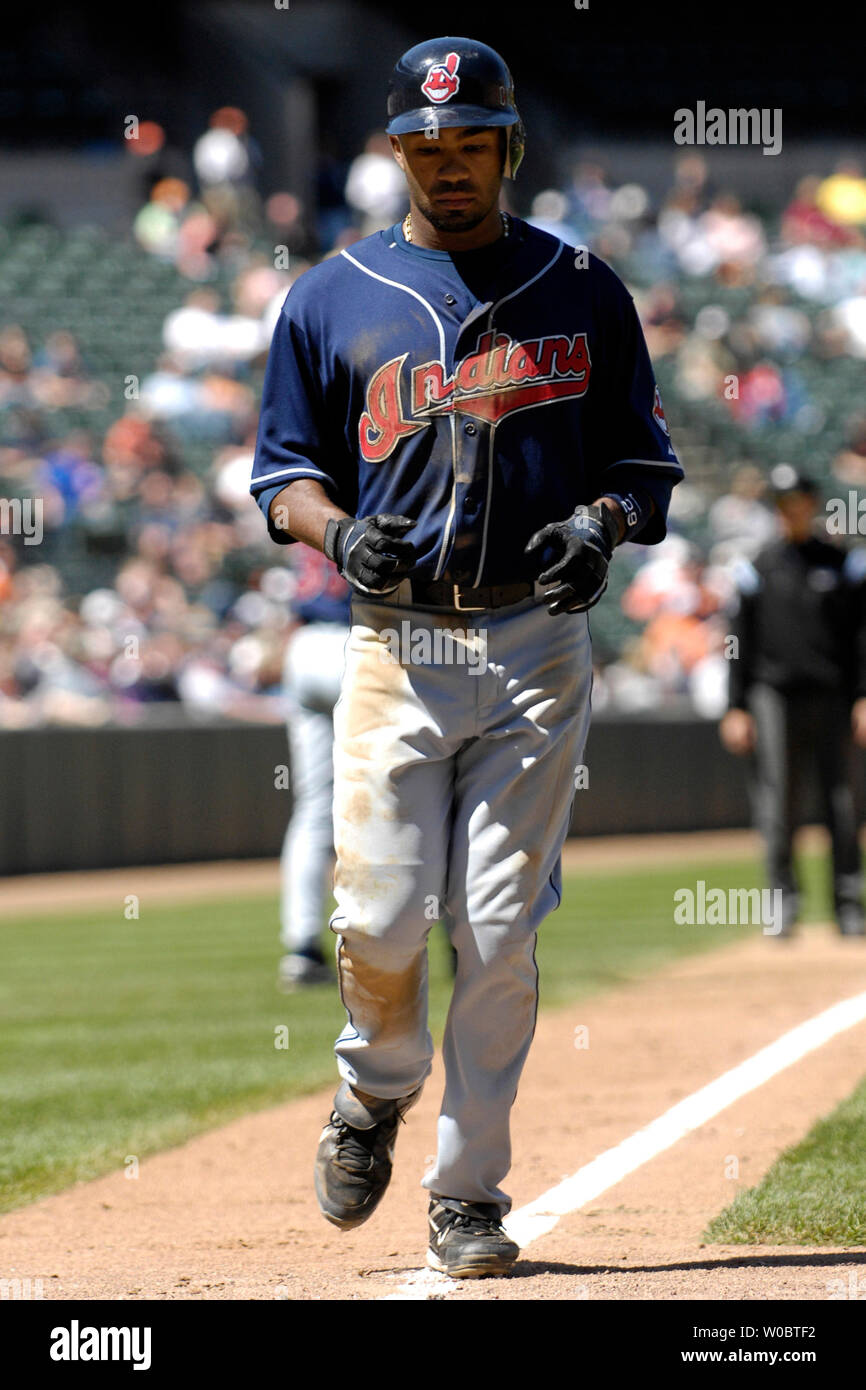 Cleveland Indians second baseman Josh Barfield is forced home on a walk ...