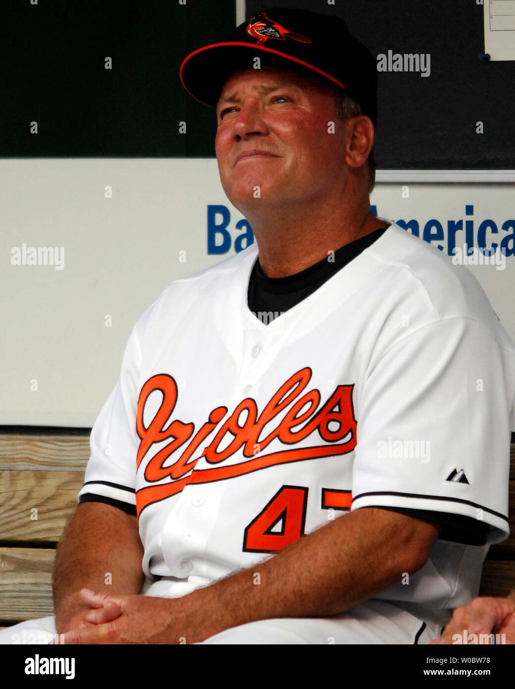 Baltimore Orioles interim manager Dave Trembley makes his home debut as ...