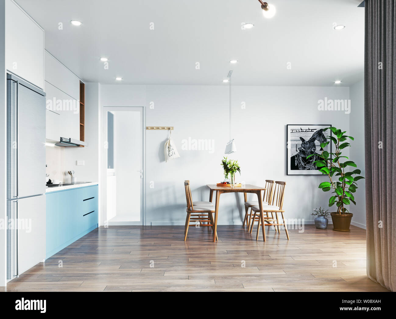 modern living interior design. 3d rendering concept Stock Photo - Alamy